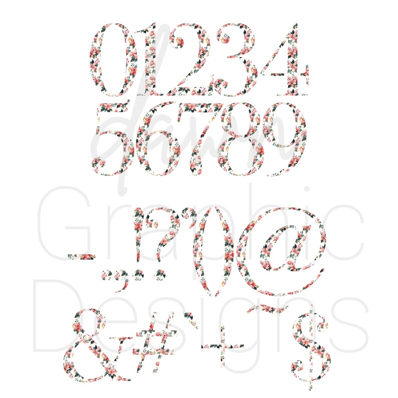 Floral Letters PNG, Floral Alphabet Letters and Numbers, Floral Alpha ...