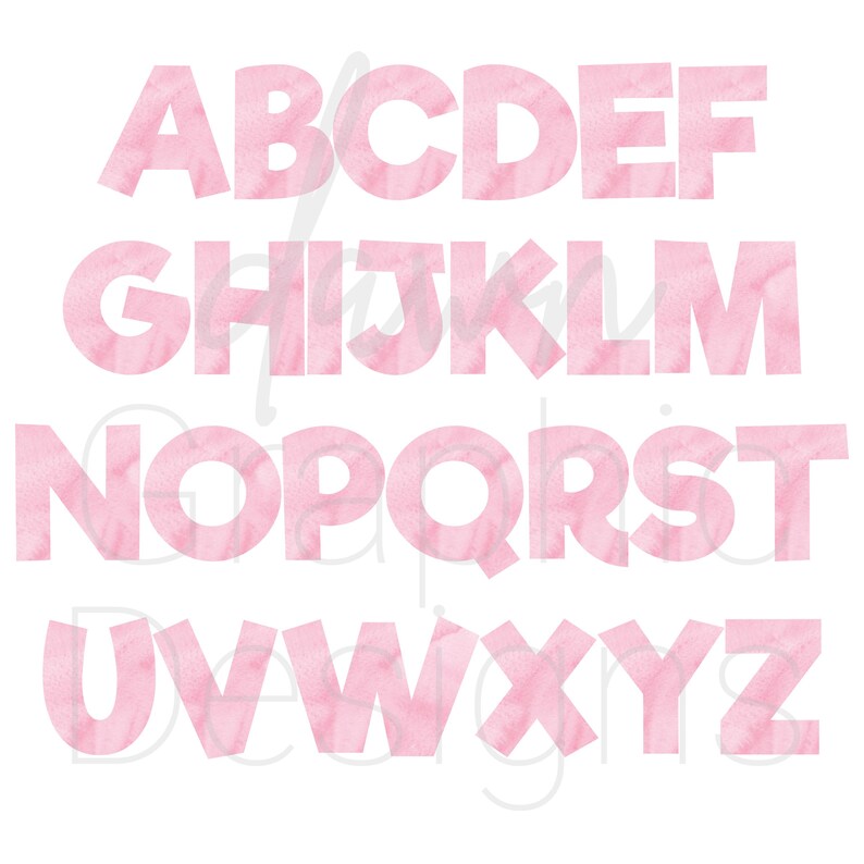 Pink Watercolor Alphabet PNG Letters in Watercolor Art Watercolor ...