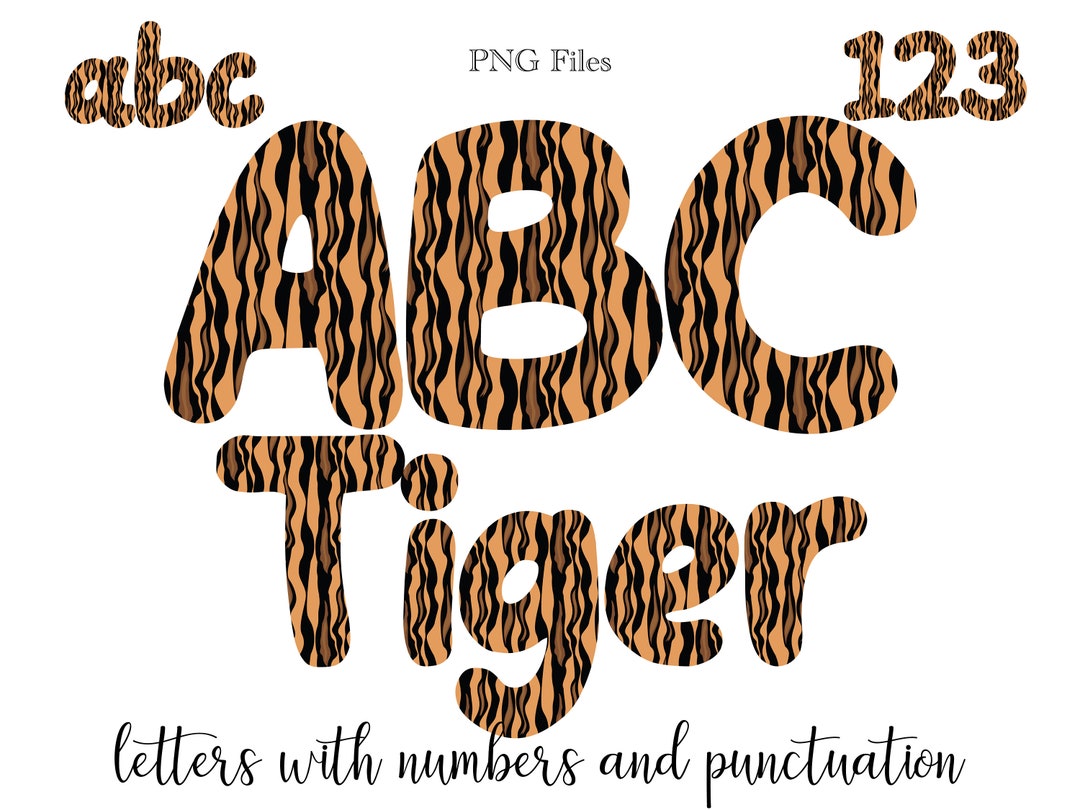 Tiger Print Lettering, Animal Print Alphabet Letters, PNG Letters ...
