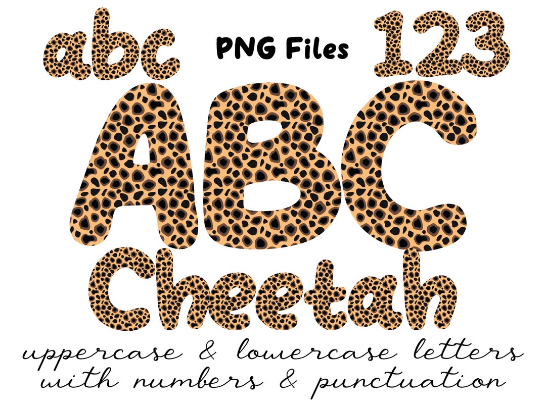 Cheetah Print Lettering, Animal Print Alphabet Letters, PNG Letters ...