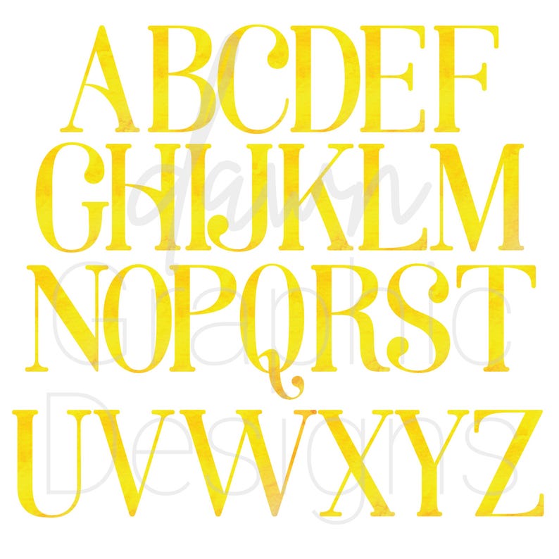 Yellow Watercolor Letters PNG, Bright Letters, Watercolor Art ...