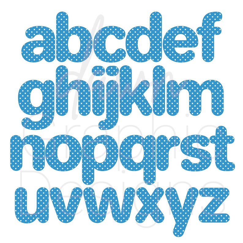 Blue Polka Dots Letters PNG, Polka Dot Lettering and Numbers ...
