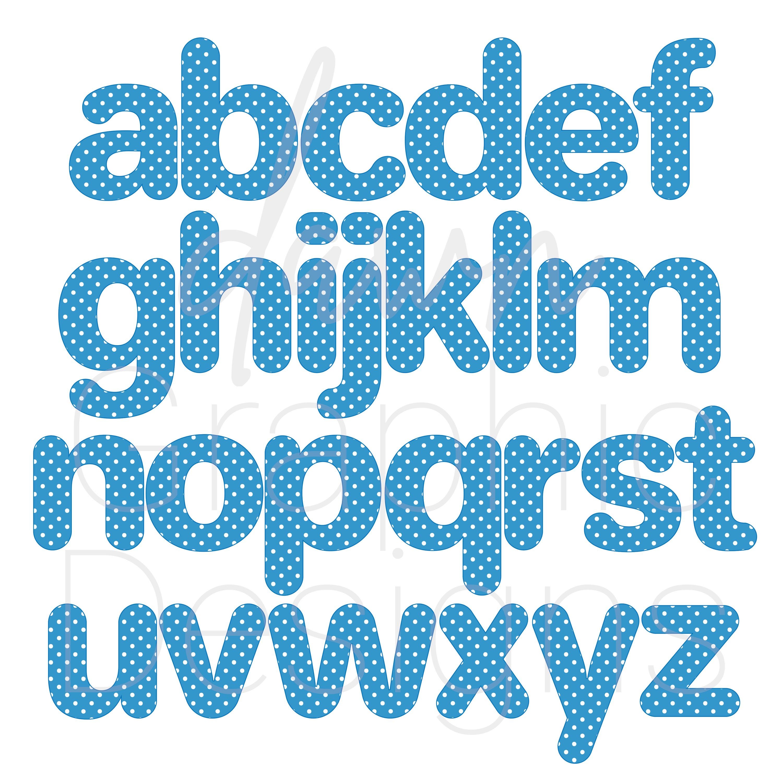 Blue Polka Dots Letters PNG, Polka Dot Lettering and Numbers ...