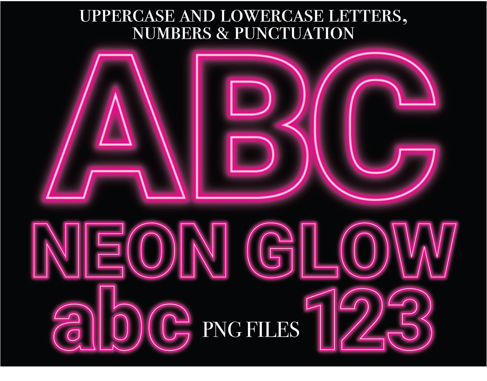 Pink Neon Lights Lettering, Pink Glowing Lights Alphabet Letters, PNG ...