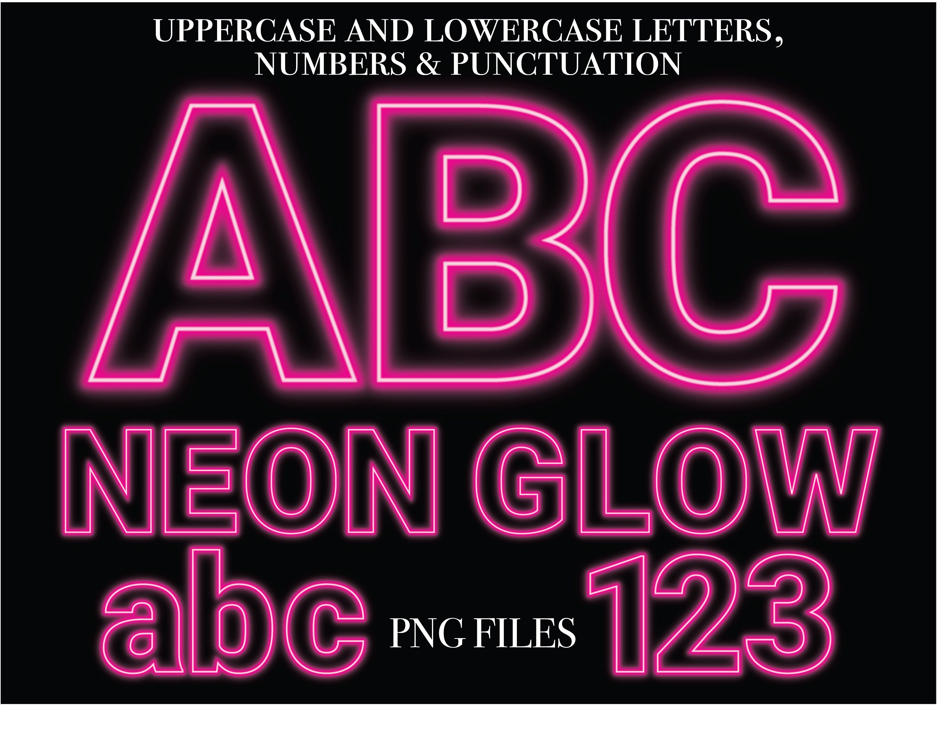 Pink Neon Lights Lettering, Pink Glowing Lights Alphabet Letters, PNG ...