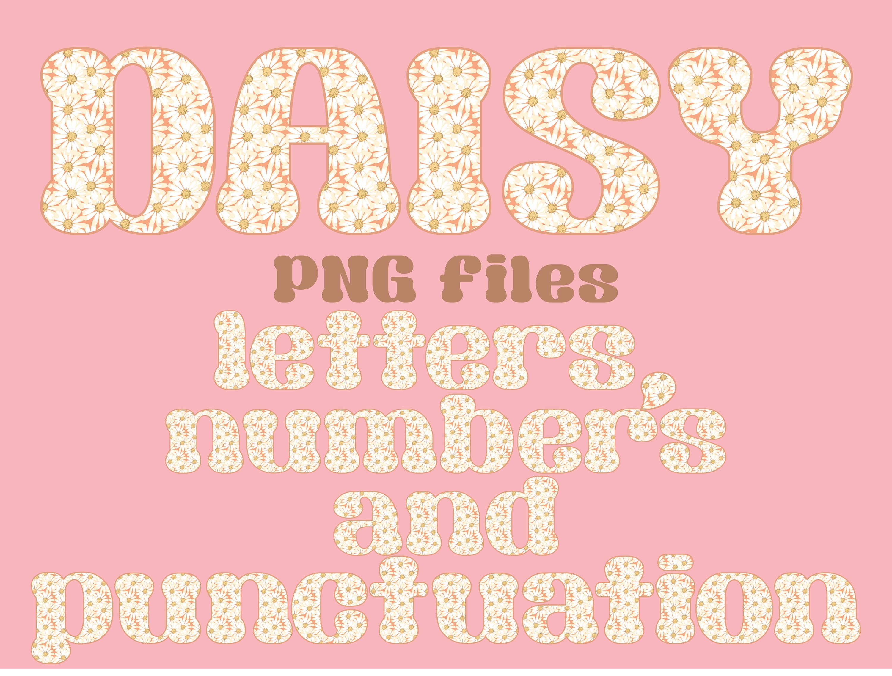 Retro Font Lettering, Daisy Print Alphabet Letters, Hippie Letters ...