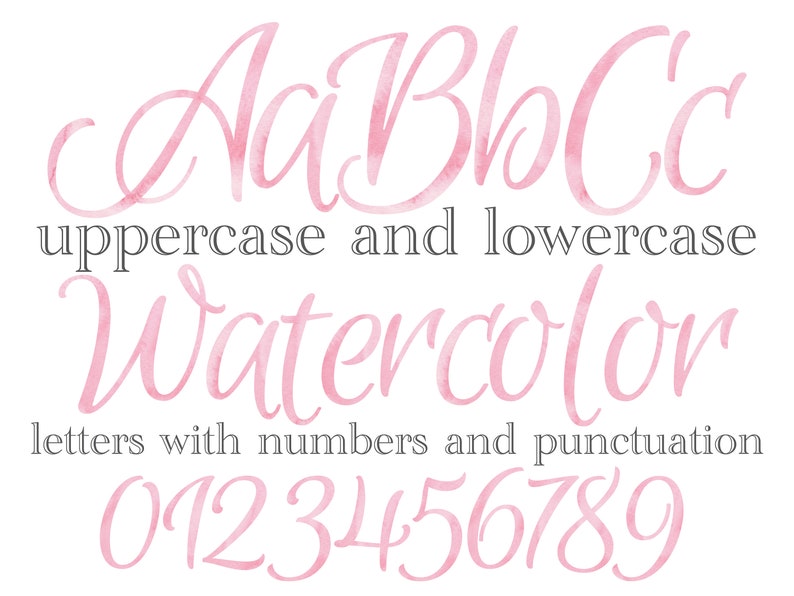 Watercolor Lettering Bundle Script Watercolor Lettering - Etsy