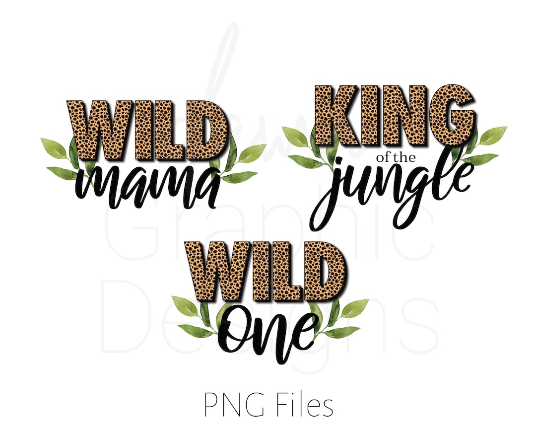 Wild One 1st Birthday Safari Jungle PNG Family Bundle, Watercolor ...