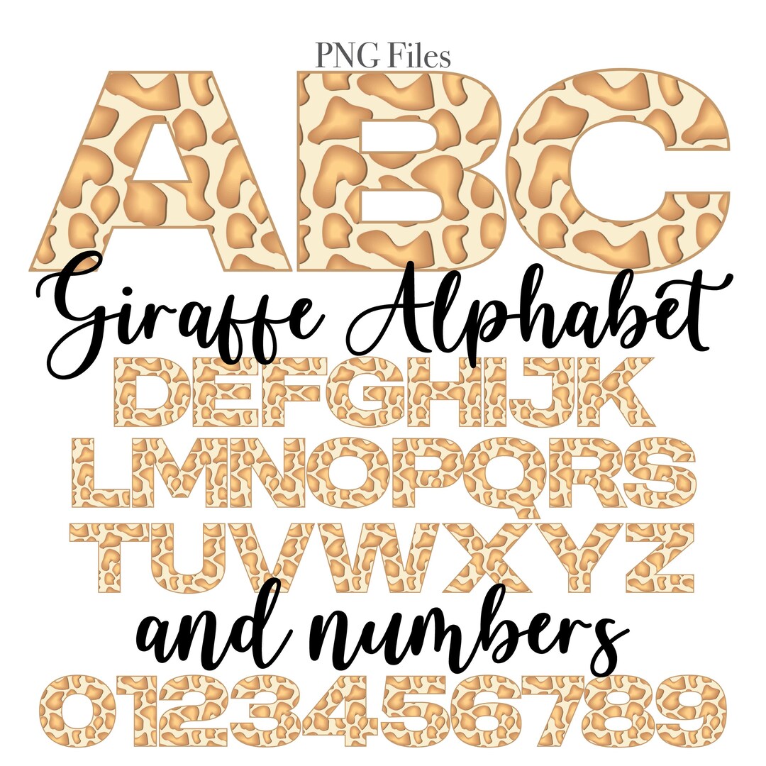 Giraffe Letters PNG, Animal Print Alphabet Letters, PNG Letters ...