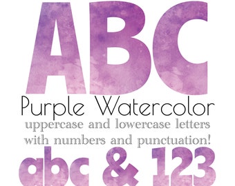 Blue Watercolor Alphabet Letters and Numbers, Baby Shower Lettering ...
