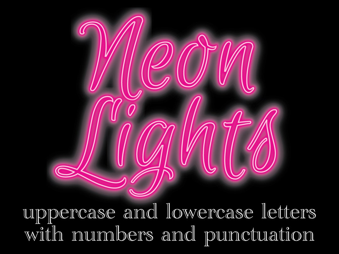 Pink Neon Lights Lettering, Pink Glowing Lights Alphabet Letters, Girly ...