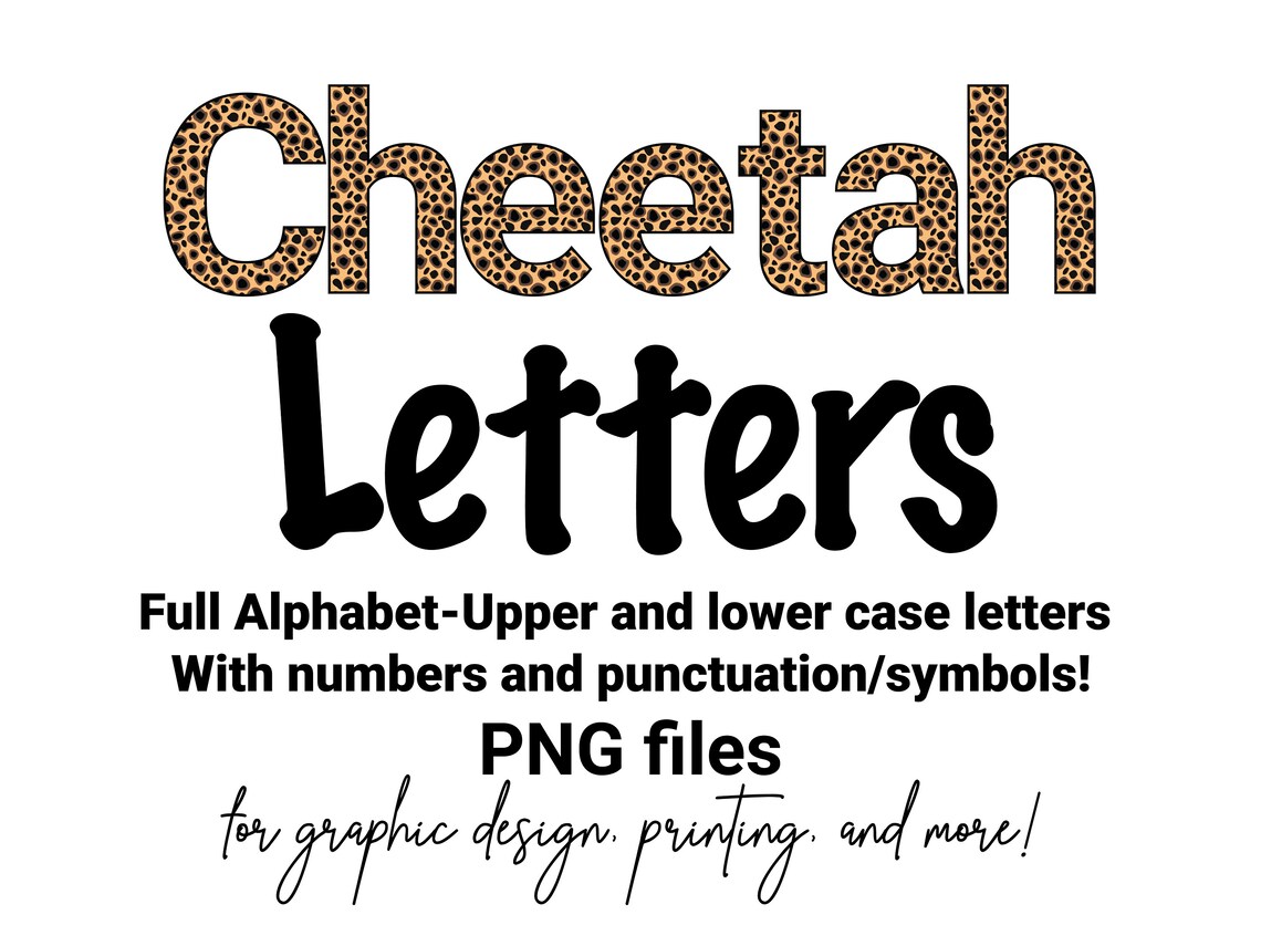 Cheetah Print Lettering, Animal Print Alphabet Letters, PNG Letters ...