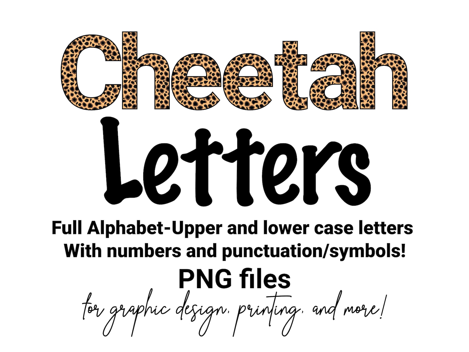 Cheetah Print Lettering, Animal Print Alphabet Letters, PNG Letters ...