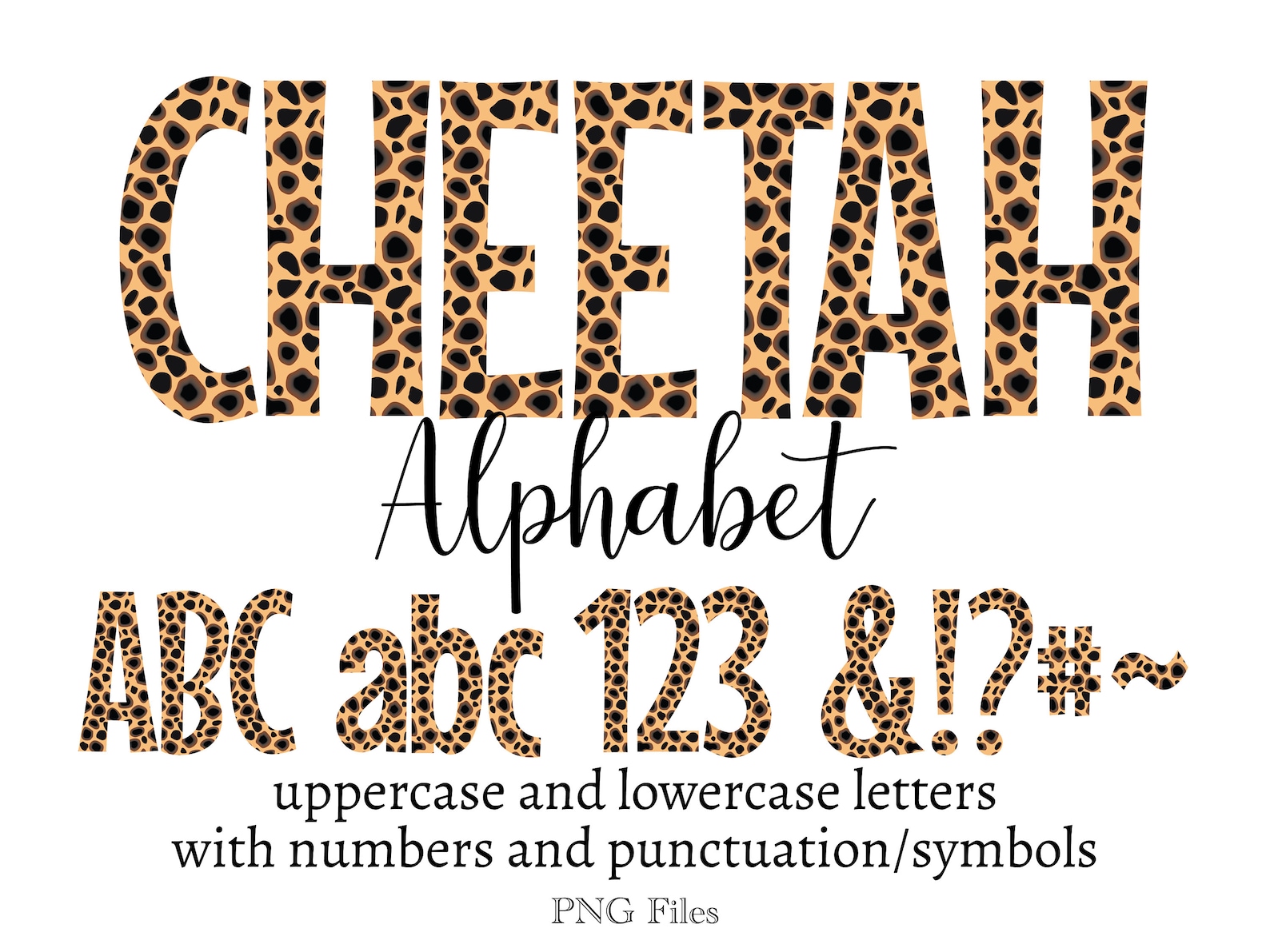 Cheetah Print Letters Animal Print Alphabet Wild One - Etsy