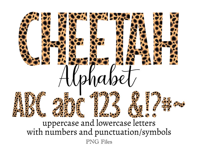 Cheetah Print Letters Animal Print Alphabet Wild One - Etsy