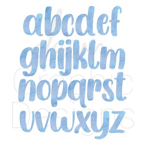 Blue Watercolor Alphabet Letters and Numbers, Baby Shower Lettering ...