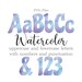 Blue Watercolor Alphabet Letters and Numbers, Baby Shower Lettering ...