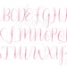 Pink Watercolor Letters and Numbers, Wedding Lettering, Script ...