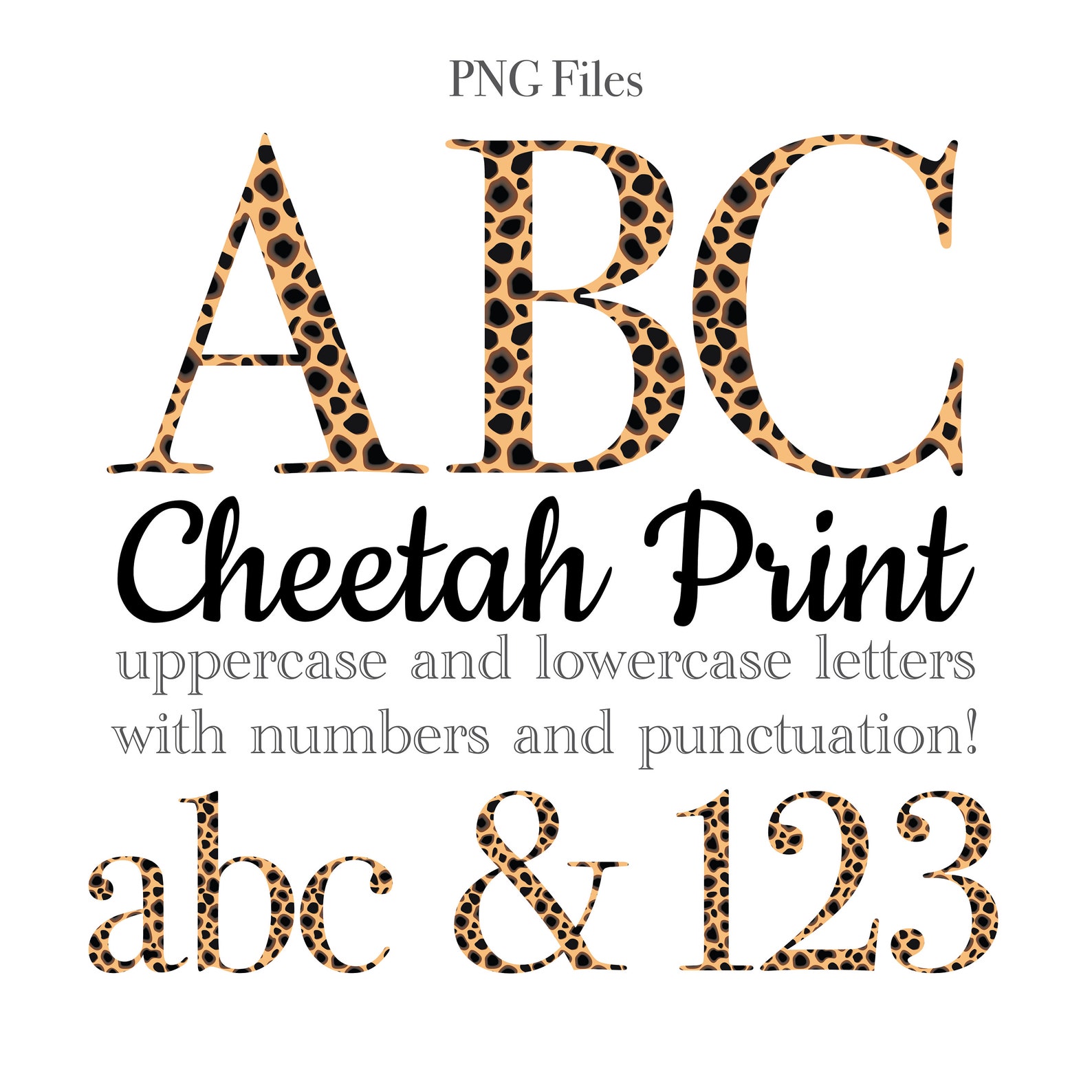 Cheetah Print Letters, Animal Print Alphabet Lettering, PNG Letters ...