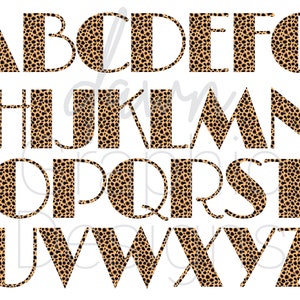 Cheetah Print Lettering, Animal Print Alphabet Letters, PNG Letters ...