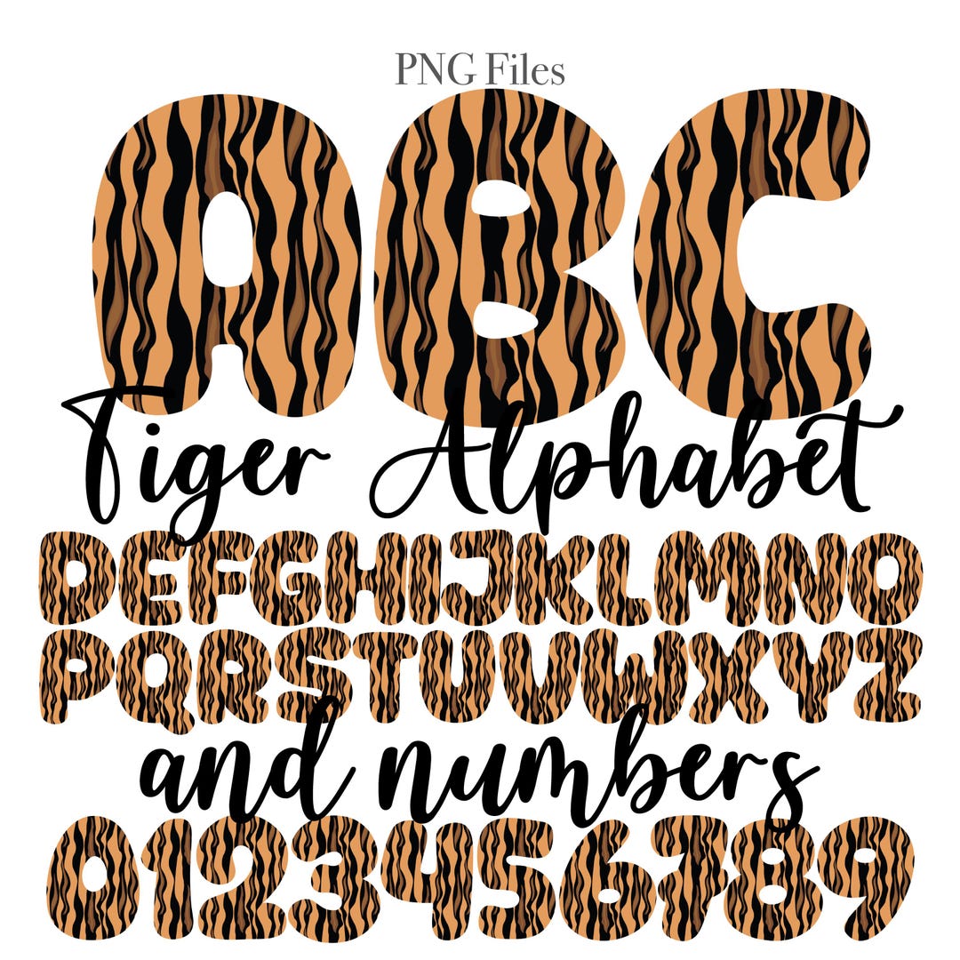 Tiger Print Lettering, Animal Print Alphabet Letters, PNG Letters ...