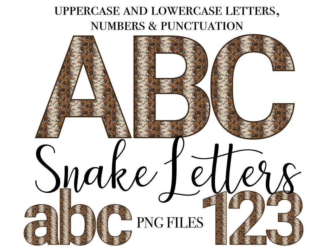 Snake Print Lettering, Reptile Print Alphabet Letters, PNG Letters ...