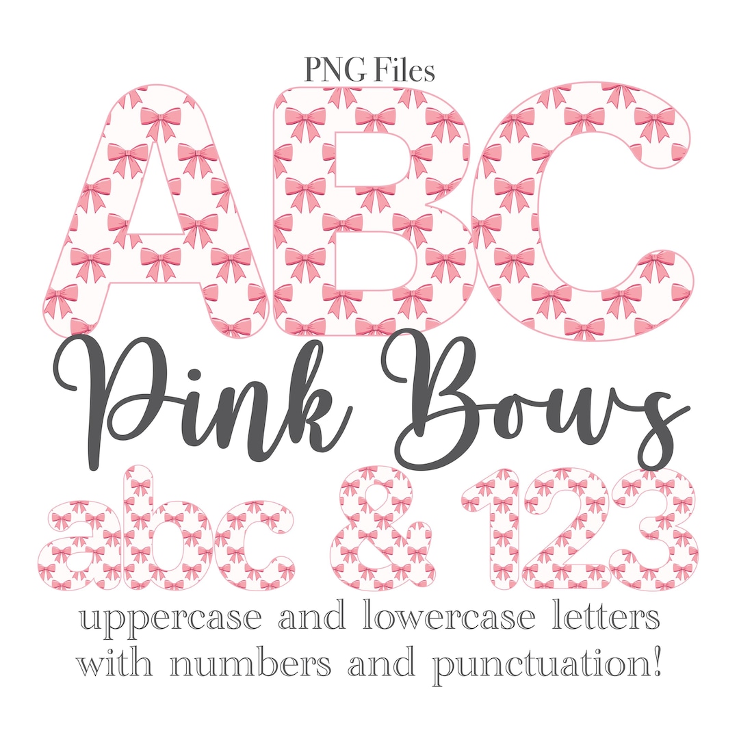 Coquette PNG, Bow Letters, Baby Girl Letters, Bow Art, Monogram ...