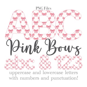 Coquette PNG, Bow Letters, Baby Girl Letters, Bow Art, Monogram ...