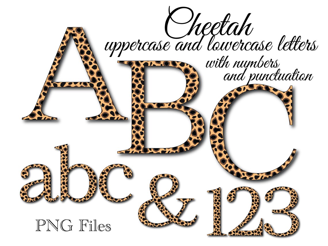 Cheetah Print Letters, Animal Print Alphabet Lettering, PNG Letters ...