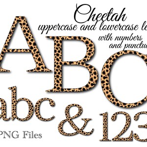 Cheetah Print Letters, Animal Print Alphabet Lettering, PNG Letters ...