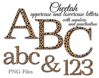 Cheetah Print Letters Animal Print Alphabet Lettering PNG - Etsy