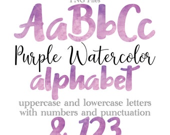Pink Watercolor Alphabet Letters and Numbers, Wedding Lettering ...