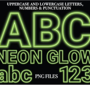 Green Neon Lights Lettering, Green Glowing Lights Alphabet Letters, PNG ...