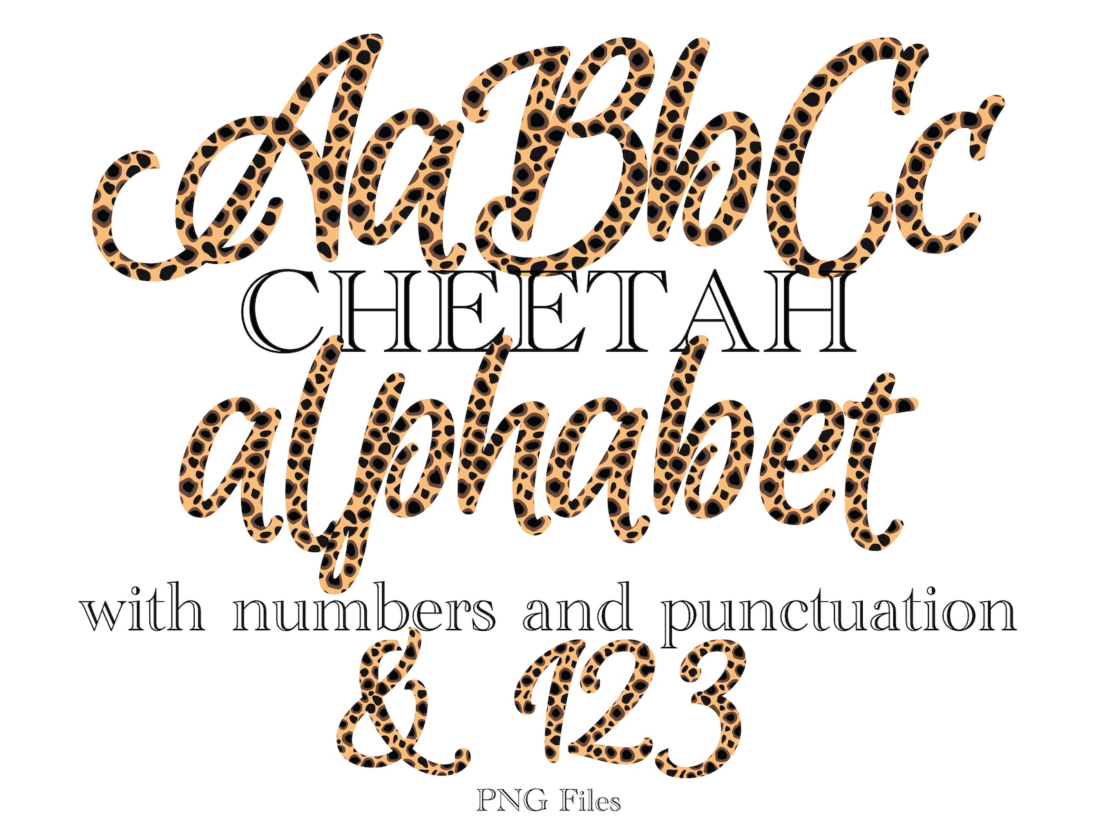 Cheetah Print Letters, Animal Print Alphabet Lettering, PNG Letters ...