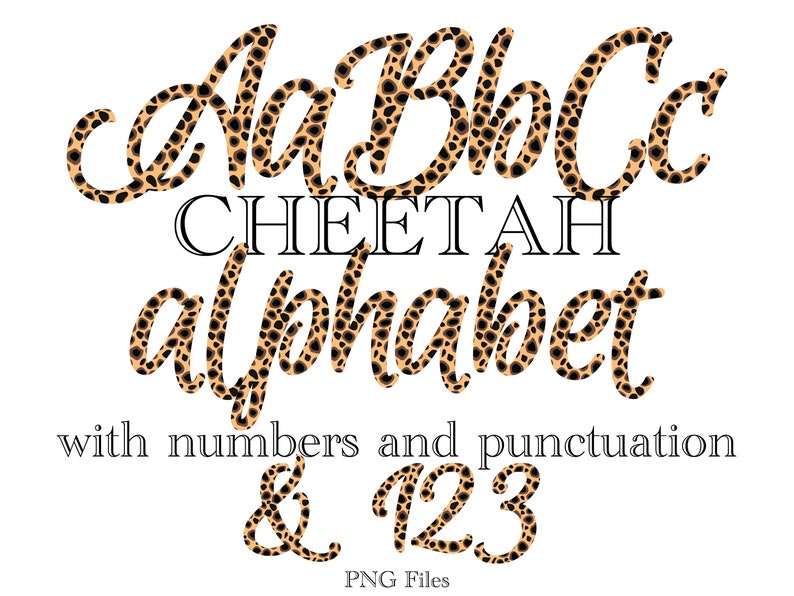 Cheetah Print Letters, Animal Print Alphabet Lettering, PNG Letters ...