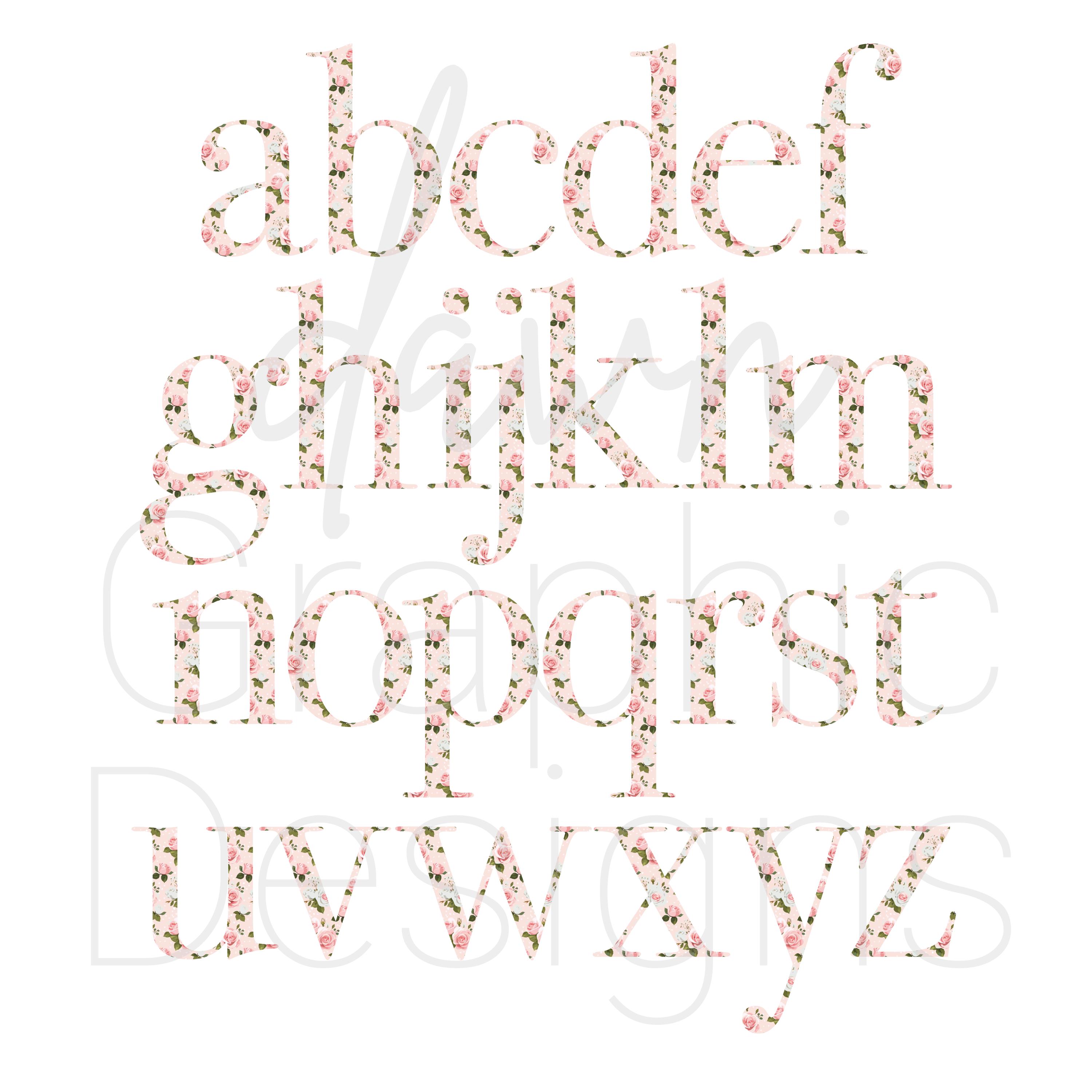 Floral Letters PNG, Roses Lettering, Floral Alphabet Letters and ...