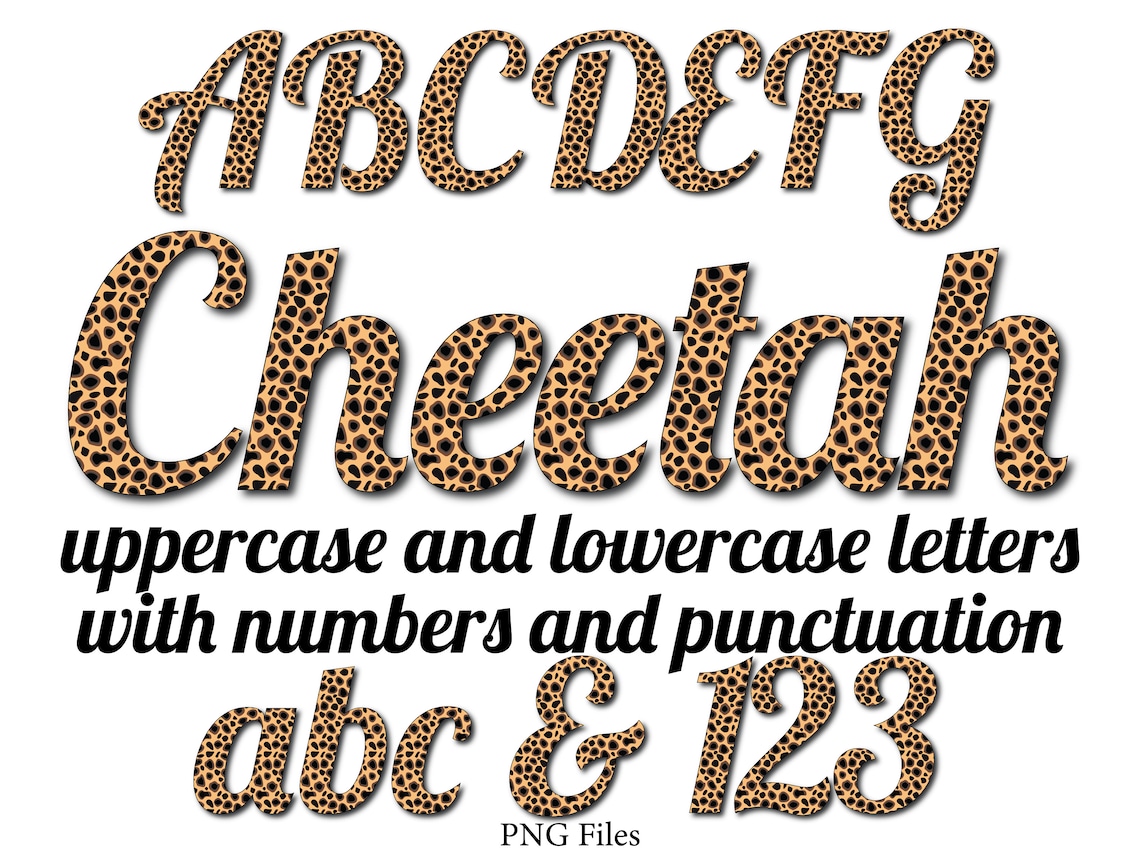 Cheetah Print Letters, Animal Print Alphabet Lettering, PNG Letters ...