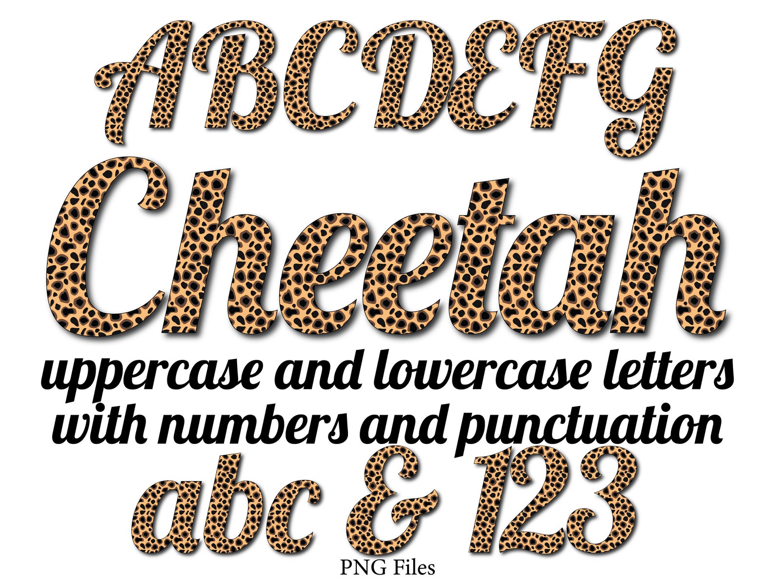 Cheetah Print Letters, Animal Print Alphabet Lettering, PNG Letters ...