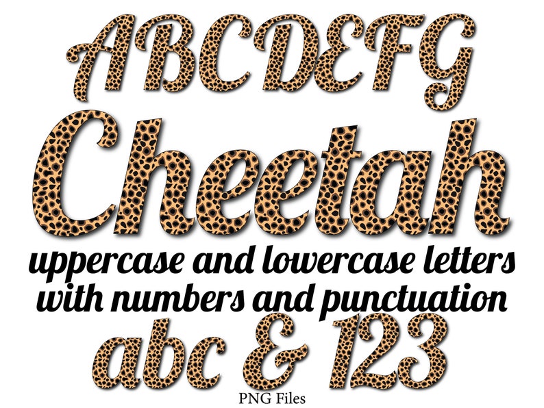 Cheetah Print Letters, Animal Print Alphabet Lettering, PNG Letters ...