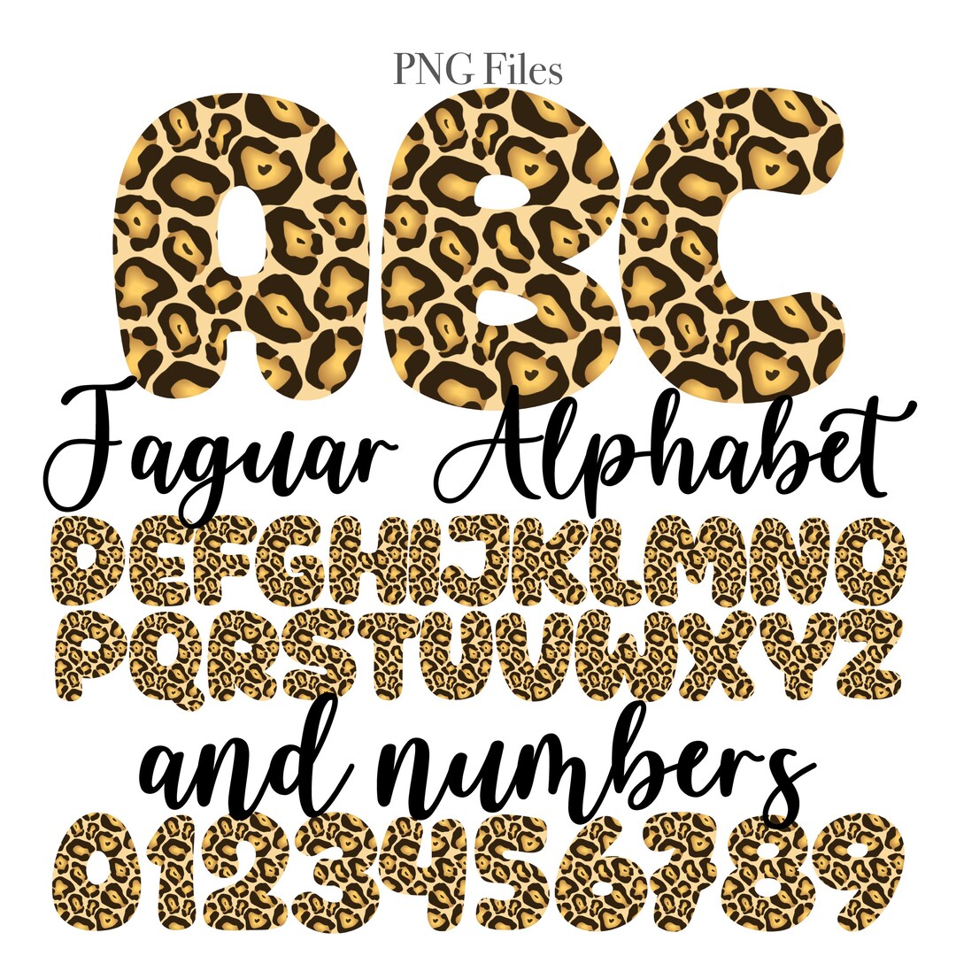 Jaguar Print Lettering, Animal Print Alphabet Letters, PNG Letters ...