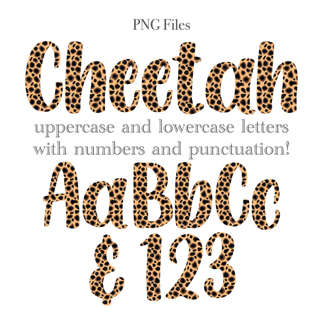Cheetah Print Letters, Animal Print Alphabet Lettering, PNG Letters ...