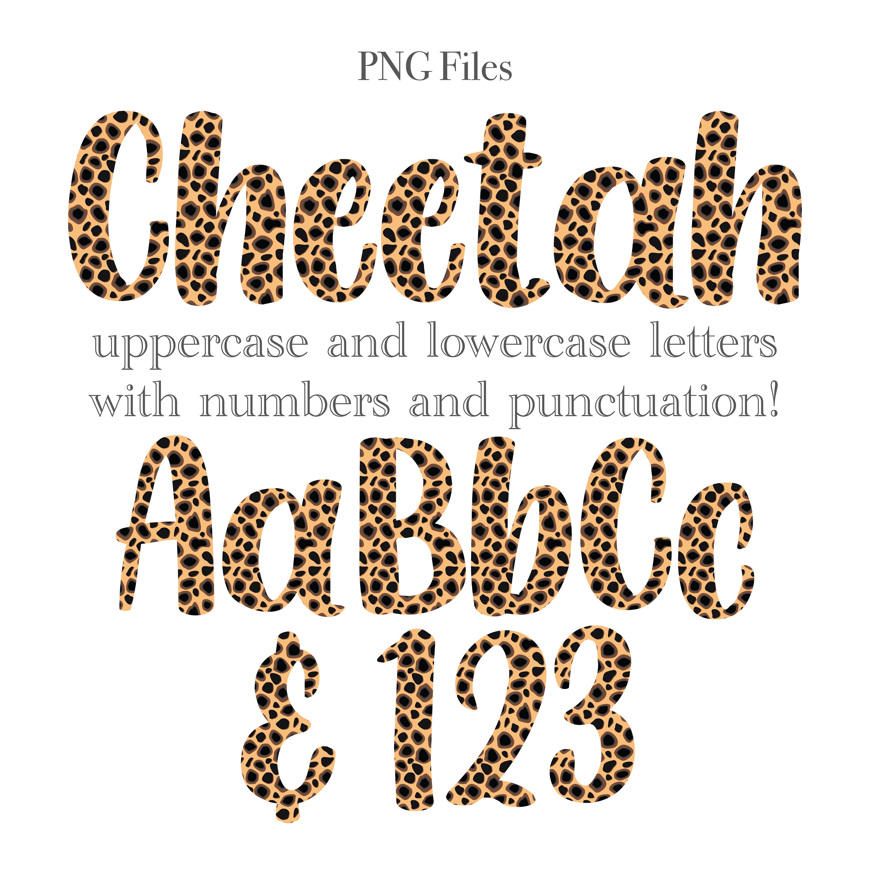 Cheetah Print Letters, Animal Print Alphabet Lettering, PNG Letters ...