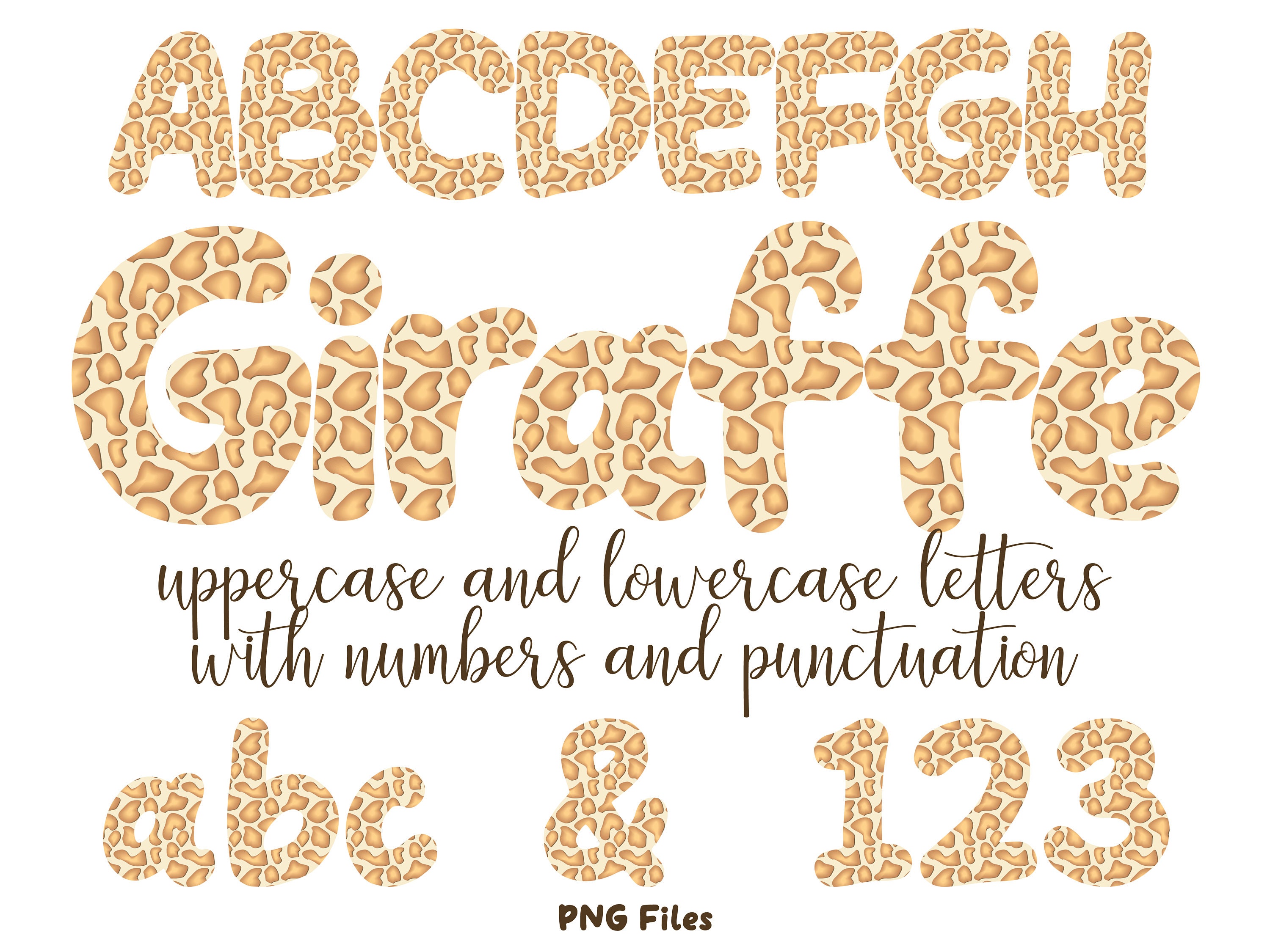 Giraffe Print Lettering, Animal Print Alphabet Letters, PNG Letters ...