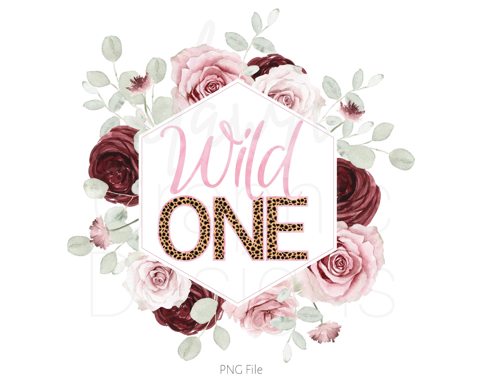 Wild One 1st Birthday Safari Jungle PNG, Girly Floral Wild One, Wild ...