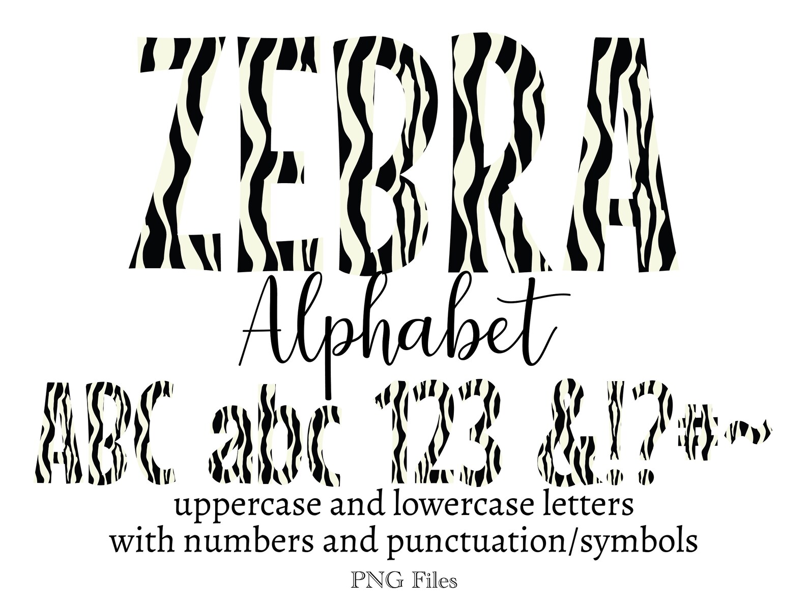 Zebra Print Letters, Animal Print Alphabet, Wild One, Sublimation ...
