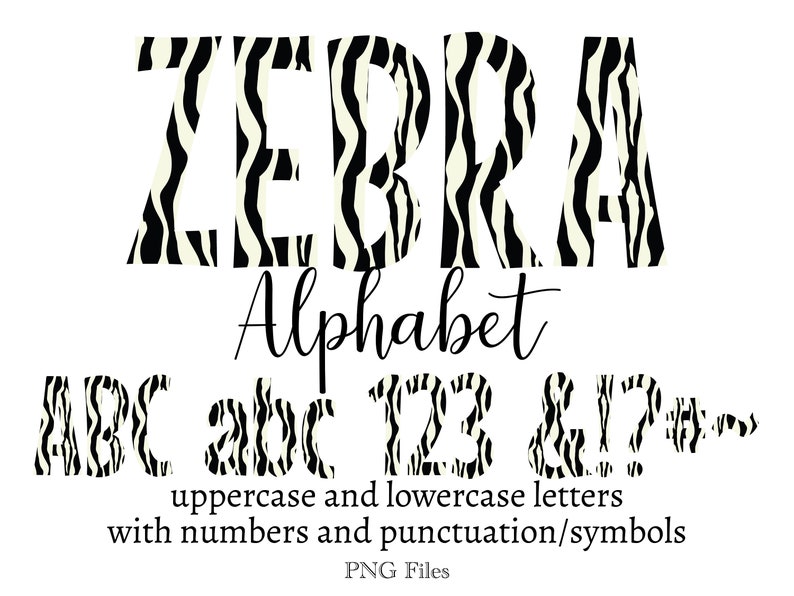 Zebra Print Letters, Animal Print Alphabet, Wild One, Sublimation ...