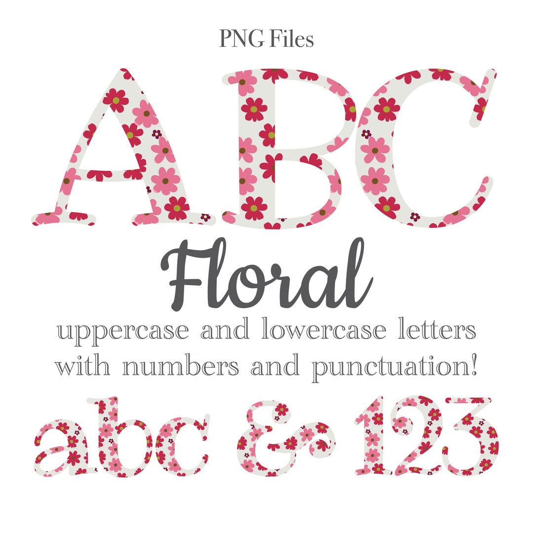 Floral Letters Png Floral Alphabet Letters and Numbers Floral Alpha ...