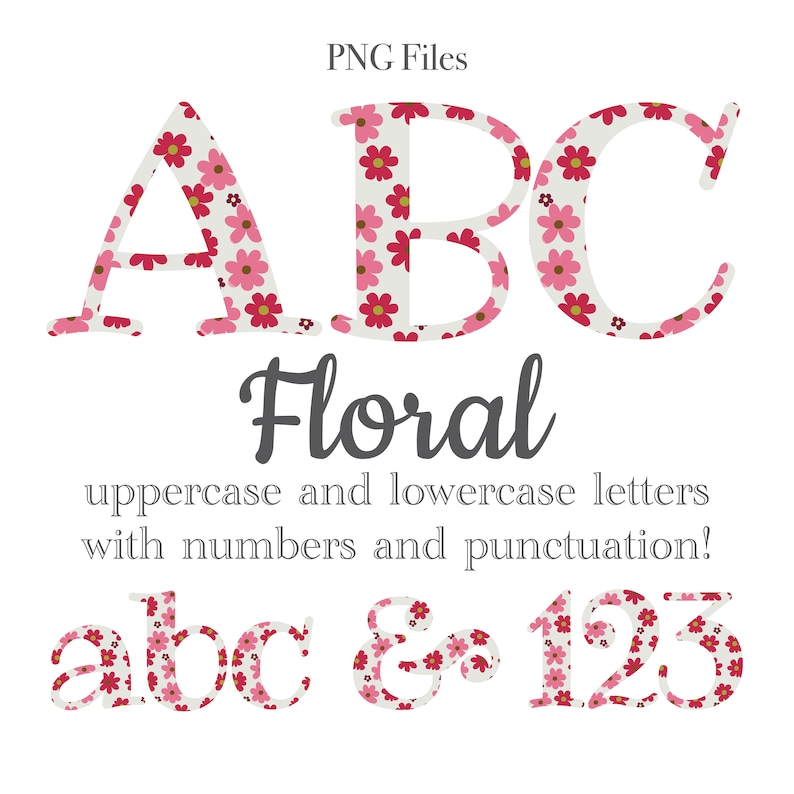 Floral Letters Png Floral Alphabet Letters and Numbers Floral Alpha ...