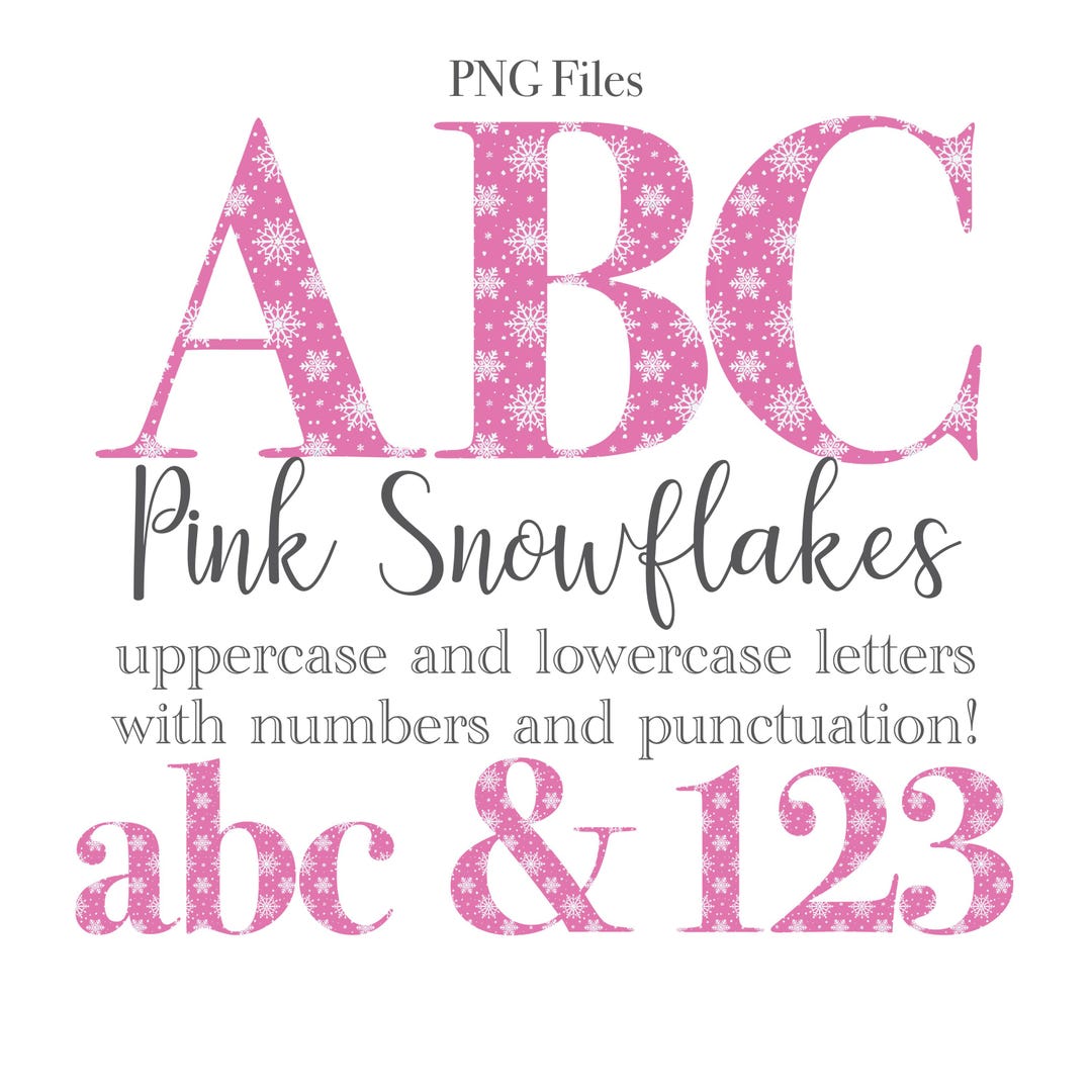 Snowflake Letters PNG, Winter Letters, Pink Snowflake Holiday Lettering ...