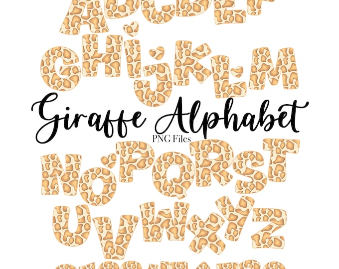 Giraffe Alphabet Svg\ Animal Font Svg\ Giraffe Font Svg Png\ Letters ...